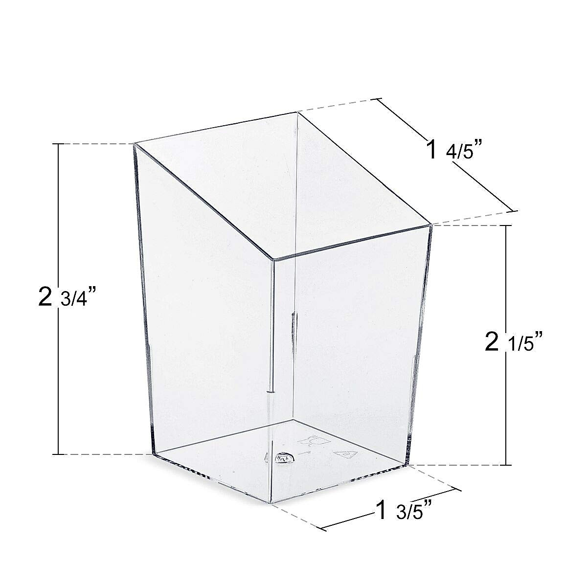 Plastic Dessert Cups with Spoons,Mini Disposable Appetizer Cups Clear Square Slanted Parfait Cups for Party - Set of 24 (3oz square slanted dessert cups)