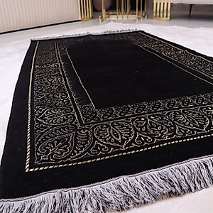 IEF Muslim Prayer Rug Islamic Prayer Mat Quran Prayer Beads Gift Set, Ramadan Eid Gifts, Birthday Gifts for Men, Velvet Prayer Rug Arabic Quran Pearl Tasbeeh