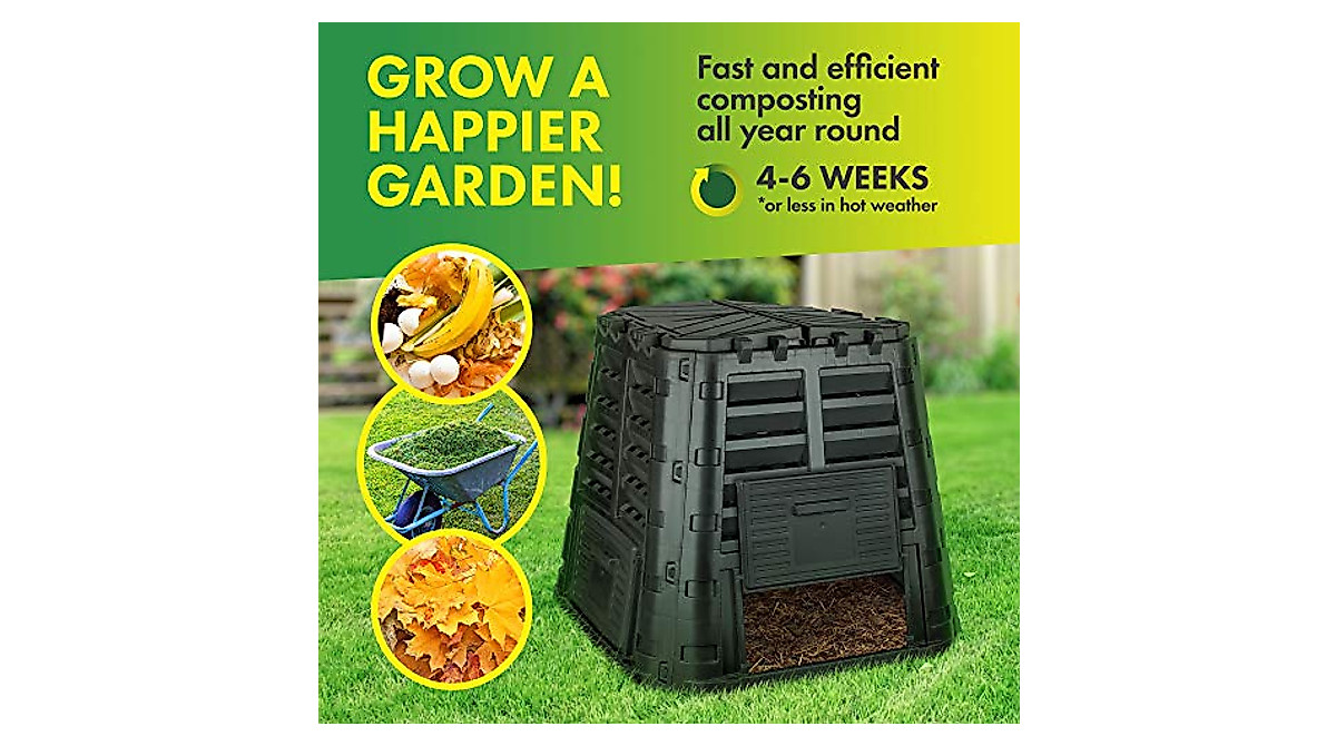 Large Recycled Plastic Compost Bin – 110 Gallons for Fertile Soil