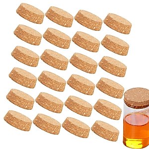 24 Pack Small Cork Lids for Jars - Wood Cork Lids for Canning, DIY Gifts, Wedding Favors - Kitchen Essential for Sealing Canning Jars