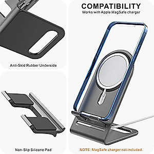 HALLEAST for Magsafe Charger Stand, 2022 Updated Aluminum Alloy Charging Holder Perfectly Compatible with for Apple iPhone 14 Plus/ 14 Pro Max/ 14 Pro/ 14/13 Mini for 14/13/12 Series, Gray