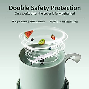 ROCKURWOK Personal Blender, Portable Small Mini Blender with USB for Shakes and Smoothies, 10 Oz, Green