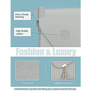 Leather Laptop Bag for Women 15.6 inch, MATEIN Messenger Bags Professional Office Work Briefcase Waterproof Business Computer Case, Stylish College Satchel Lady Crossbody Shoulder Bag for Travel, Grey