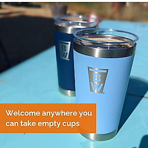 6PINT 20 oz. Imperial Pint Tumbler | Pint Glass Cooler | Cooler for 12 oz. to 24 oz. Plastic Cups | Premium Vacuum-Insulated Stainless Steel (Navy Blue)