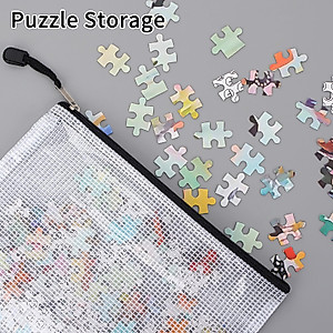 EOOUT 20pcs Mesh Zipper Pouch 8 Sizes Waterproof Zipper Bags, Plastic Travel Pouch for Board Game Travel Storage School Supplies Office Appliances Home Organize