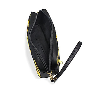 ABLINK Hipster Golden Sunflowers Pencil Pen Case Pouch Bag with Zipper for Travel, School, Small Cosmetic Bag