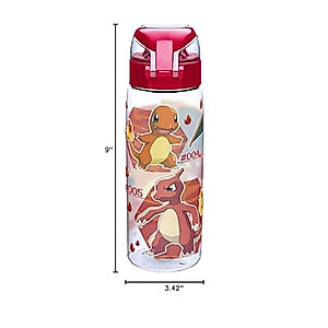 Zak Designs Zak Designs Pokemon Reusable Tritan Plastic Water Bottle with Flip Top Cap, Single, Pokemon-K951