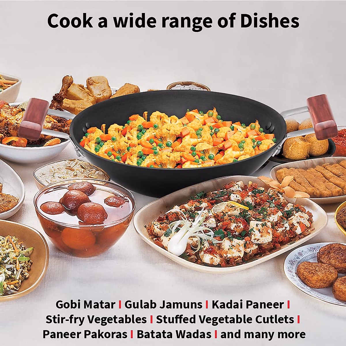 FUTURA Hawkins 3 Litre Deep Fry Pan with Glass Lid, Hard Anodised Kadai, Flat Bottom Kadhai, Black (AD30G)