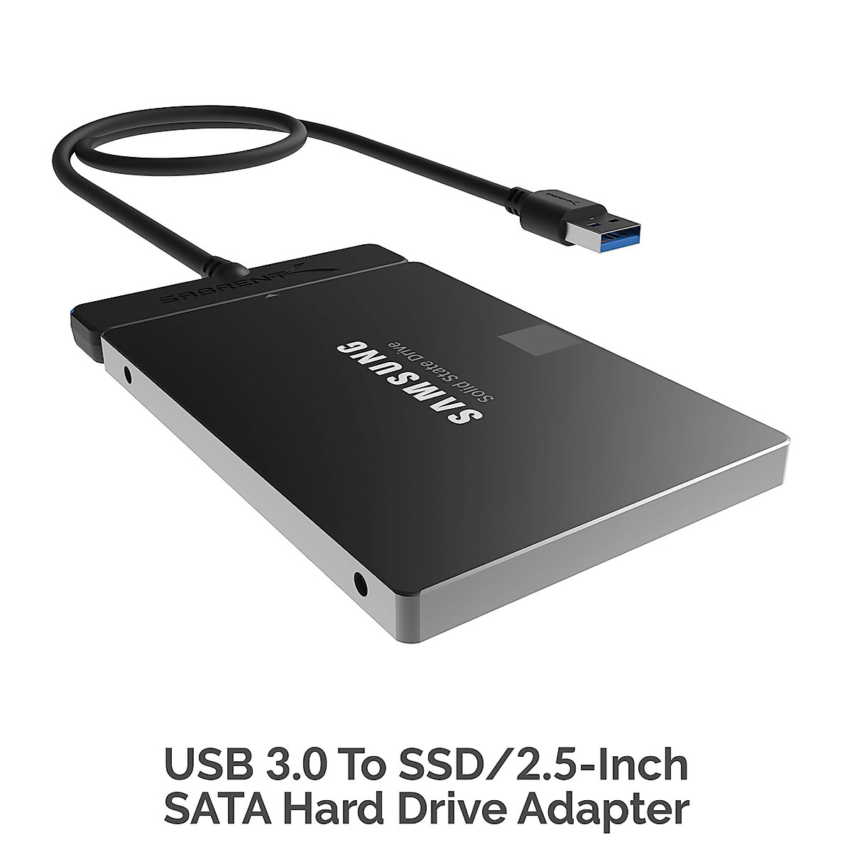 7 Port USB 3.0 Hub with Individual Power Switches and LEDs Includes 36W 12V/3A Power Adapter+USB 3.0 to SSD / 2.5 Inch SATA I/II/III Hard Drive Adapter