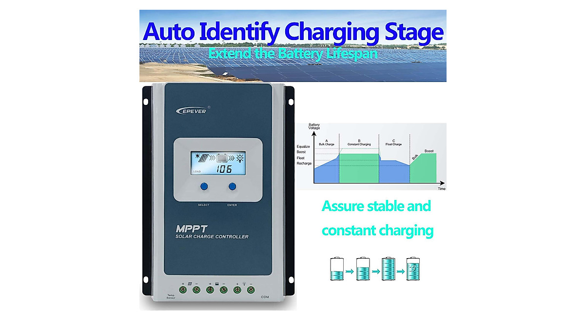 EPEVER 40A MPPT Solar Charge Controller with Sensor