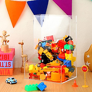 Maitys Acrylic Toy Car Dispenser Wall Hanging Organizer and Storage Bin for Playroom Clear Wall Organizer for Blocks Cars Trains Balls Darts Snacks Markers Puzzles Living Room School Bars Storage