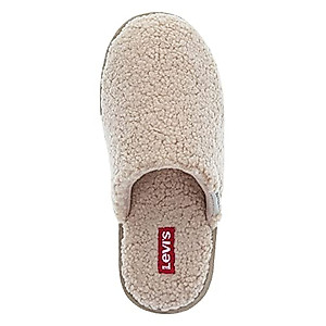 Levi's Womens Lacey Microsuede Scuff House Shoe Slippers, Cream, L