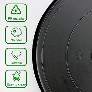 Lechay Black Plant Saucer for Indoors,3 Pack 12inch Plastic Flower Plant Pot Saucer, Plastic Plant Saucer Drip Trays for Indoor and Outdoor Plants(3)