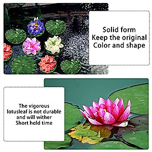 MANMANTAO 29 Pieces Realistic Floating Lily Pads Artificial Water Floating Foam Water Lily with Artificial Dragonfly Frog Fish for Pond Fountain Pool Home Outdoor Patio Aquarium Decoration