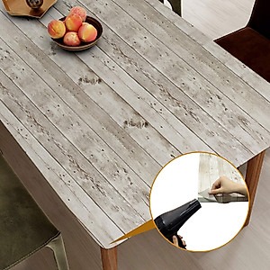 Oxdigi Cream Brown Wood Contact Paper 17.7"x196" Self-Adhesive Film for Kitchen Countertop Cabinet Shelf Peel & Stick Wallpaper Waterproof Removable/Extra Thick: 0.4mm Christmas Decoration