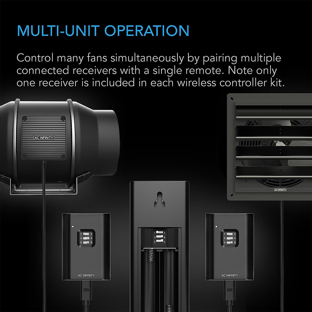 AC Infinity Controller 63, Wireless Remote Controller with 10 Fan Speed Programming, Cooling and Ventilation for CLOUDLINE Airlift CLOUDWAY Fans