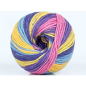 Lot of 8 Skeins Ice Yarns Alara Batik (50% Cotton) Yarn Pink Purple Olive Green Blue Yellow