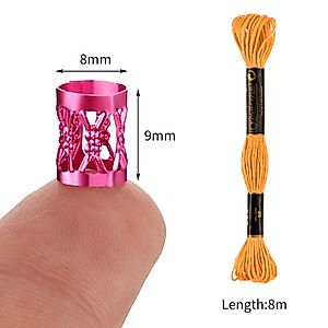 162 Pieces Hair Accessory Set - 12 Braiding Strings for Hair and 150 Metal Cuffs in Colorful Designs