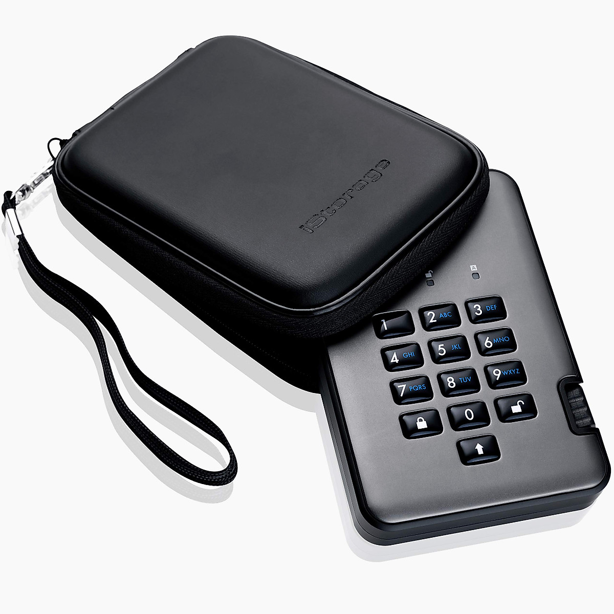 iStorage diskAshur PRO2 HDD 2TB Secure portable hard drive FIPS Level 2 certified - password protected, dust and water resistant, portable, military grade hardware encryption. IS-DAP2-256-2000-C-G