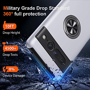 JAME for Google Pixel 7 Pro Case, Slim Fit Case for Pixel 7 Pro with Invisible Ring Kickstand, [Military Grade Drop Tested] Dual Layer Shockproof Protective Phone Case for Pixel 7 Pro 6.7", Silver