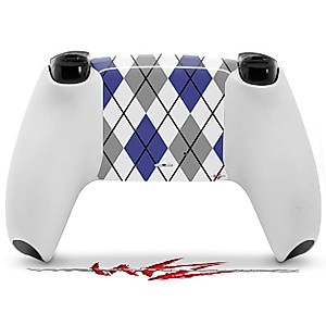 WraptorSkinz Skin Wrap compatible with Sony PS5 DualSense Controller Argyle Blue and Gray (CONTROLLER NOT INCLUDED)