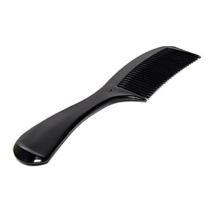 LUXXII - (6 Pack) 8 inch Black Styling Essentials Round Handle Comb Pocket