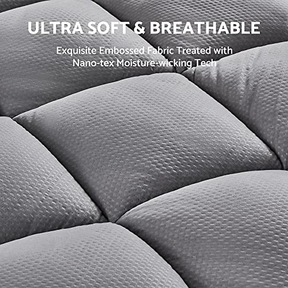 SLEEP ZONE Extra Thick Twin Mattress Topper Plush and Supportive for Back Pain, Breathable Embossed Mattress Pad Cover, Down Alternative Soft Bed Topper with Elastic Fitted Deep Pocket