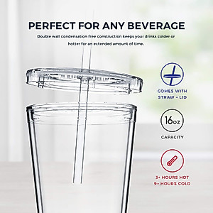 Maars Classic Insulated Tumblers 16 oz. | Double Wall Acrylic | 12 pack