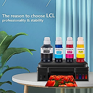 LCL Compatible Ink Bottle Replacement for Canon GI20 GI-20 GI-20PGBK GI-20BK GI-20C GI-20M GI-20Y PPIXMA G5020 G6020 G7020 (2Black 2Cyan 2Magenta 2Yellow 8-Pack)
