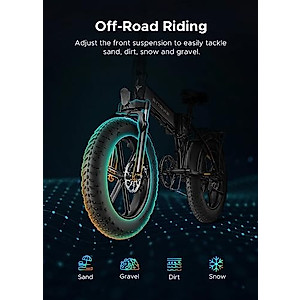 ENGWE EP-2 Pro Electric Bike 750W Folding Ebike for Adults with 48V 13Ah Removable Battery Range 75Mile - 20" x 4.0 Fat Tire Electric Bicycle, 7 Speed Gear E-Bike for All Terrain