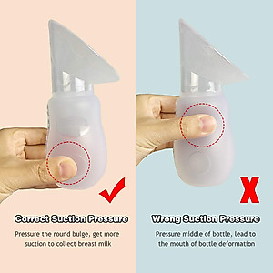 2 Pack Silicone Manual Breast Pump with Protective Lid, 100% Food Grade Silicone, Whole Shaped Technology, BPA-Free(Yellow)