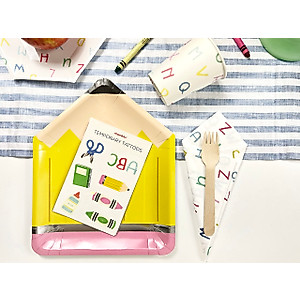 Back To School Pencil Plates, 12 ct | Kindergarten Party Decor | Graduation Party