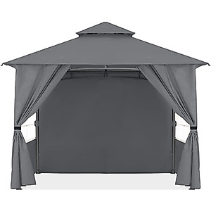 10’x10’ Outdoor Gazebo for Patio with Church Window SideWalls by ABCCANOPY