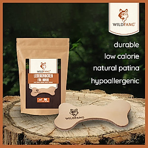 Wildfang® Leather Bones for Dogs | Dental Care, Snack & chew Toys | Leather Chewing Bones
