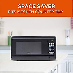 Countertop 1.1 Cubic Feet Microwave Oven, 1000 Watt, Black Front with Black Cabinet, Commercial Chef CHCM11100B