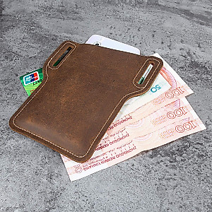 EASYANT Leather Cell Phone Holster Men Universal Case Waist Bag Sheath with Belt Loop Brown