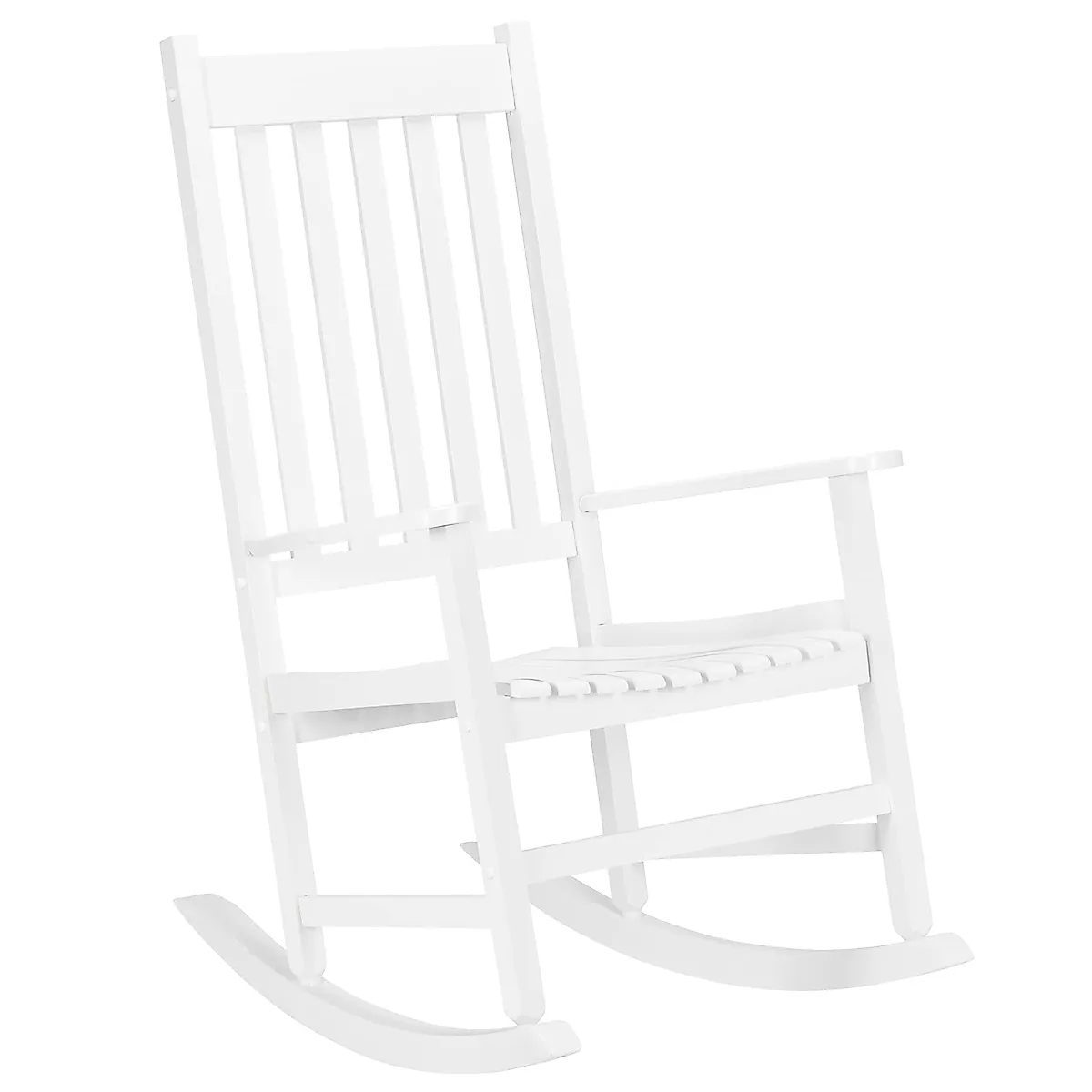 White Outdoor Rocking Chairs, Patio Rocking Chairs, Rocking Chair Wooden Frame Chair Indoor and Outdoor Rocker Porch Rocker for Garden Lawn Balcony Backyard and Patio Porch 24.41"L x 33.86"W x 46.06"H