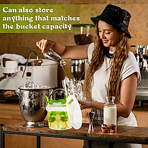 Didaey 8 Pcs 1.3 Gallons Round Ice Cream Bucket Clear Plastic Bucket with Lid and Handle Ice Cream Tub Freezer Food Storage Ice Cream Containers Pail with Lid for Summer Jelly Cold Drink Juice