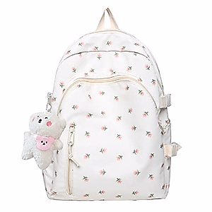 Cute Kawaii Backpack Floral Backpack for School Coquette Aesthetic Backpack Rucksack for Women Girls Coquette School Bag
