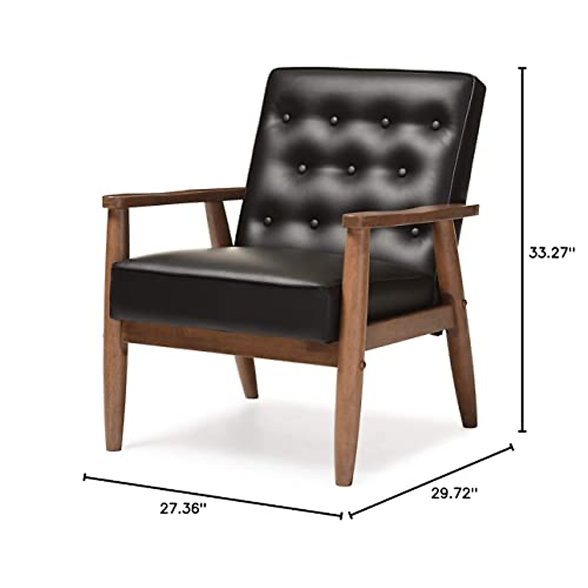 Baxton Studio BBT8013-Black Chair armchairs,Wood, Black