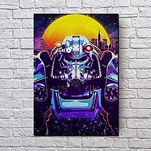 XING SIGNS Fallout New Vegas, Video Game Art, Video Game Decor, Gaming Poster Print, Synthwave, Vaporwave, Cyberpunk,Wall Art Canvas Print Home Decor Wall Decor (16x24inch Unframe)