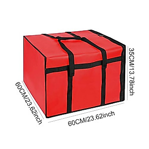 Bothyi Pizza Carrier Insulated Bag Food Bag Thermal Pizza Box Lightweight for Food Service with Dual Zippers Grocery Shopping Bag, 60cmx60cmx35cm