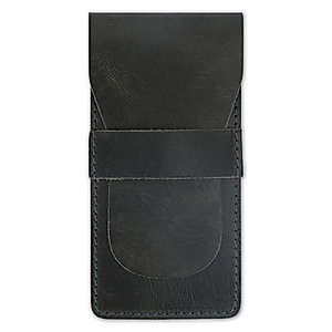 TheAntiq Leather Pen Case, Pen Protector for Fountain Pens, Pen Holder, Pencil Case, Genuine 3 Pen Case, Brown Leather Case for Fountain, Ballpoint & Rollerball Pens, Travel Organizer (3 Pens, Green)