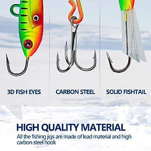 THKFISH Ice Fishing Jigs Vertical Jigs Kit Ice Fishing Tackle A-10g+C-10g