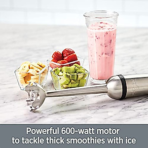 All-Clad Stainless Steel Immersion Blender, 600-Watts, Easy to Clean Detachable Shaft, Variable Speed Control Dial, Turbo Function, Hand Blender KZ750D42
