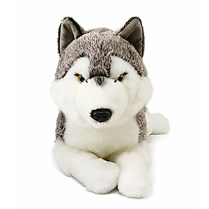 Ice King Bear Lifelike Siberian Wolf Stuffed Animal - Plush Toy - 14 Inches Length (Original)