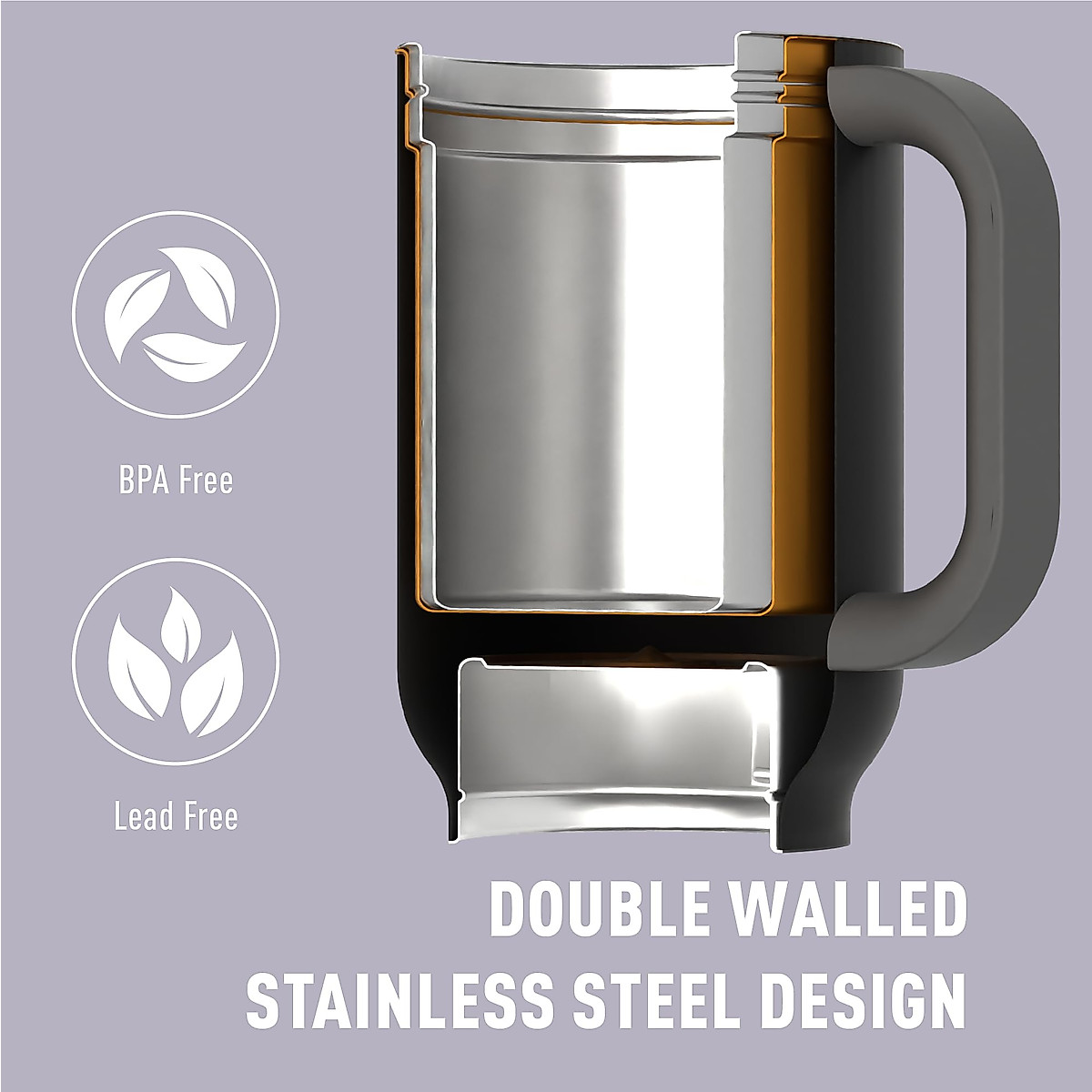 ASOBU DUPLEX 2-in-1 Travel Mug and Beer Can Holder Enjoy hot and cold drinks simultaneously -22 oz Hot Coffee or Tea Tumbler with Attached 12 oz Cold Can Holder for Beer or Soda, Black