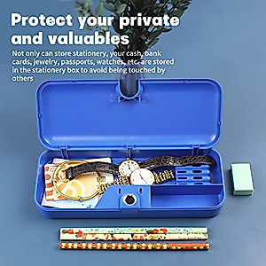 Enjoy Myself Planet Space Fingerprint Unlock Pencil Case, Portable Personal Security Stationery Box for for Teens Girls Boys Adults Student, Gift Back to School Supplies for Kids