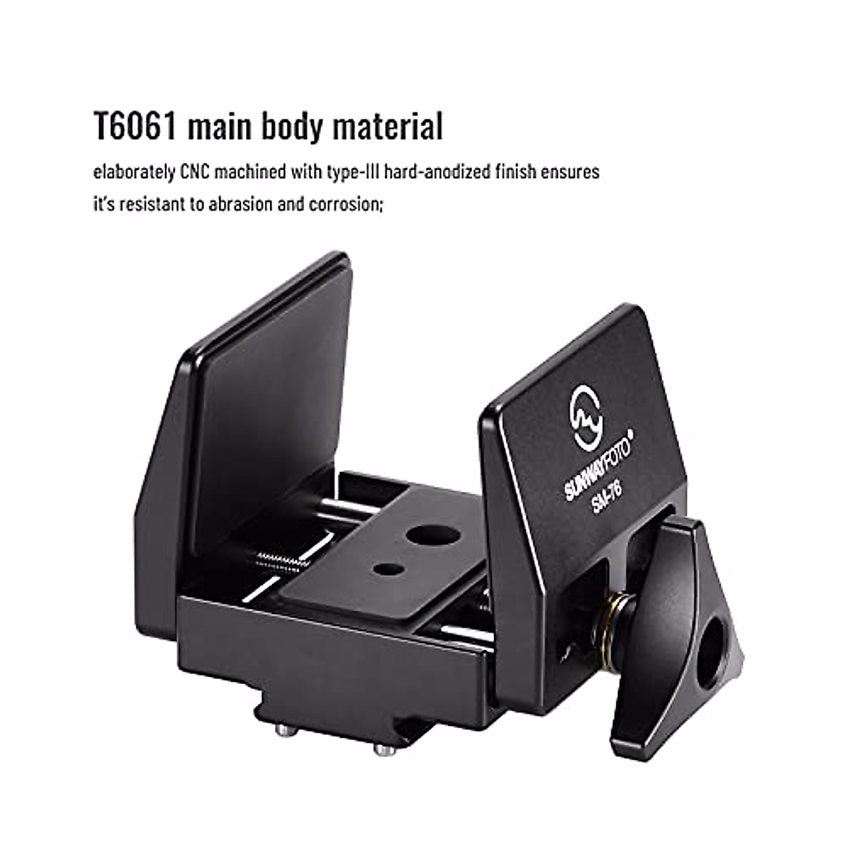 SUNWAYFOTO SM-76 Saddle Mount Rifle Adapter for Tripod Arca Swiss QR Plate