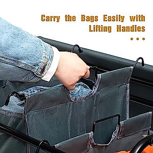 ALIMORDEN 3 laundry basket sorter with foldable ironing board,Removable Bag 3 laundry basket sorter with wheels Dark Grey